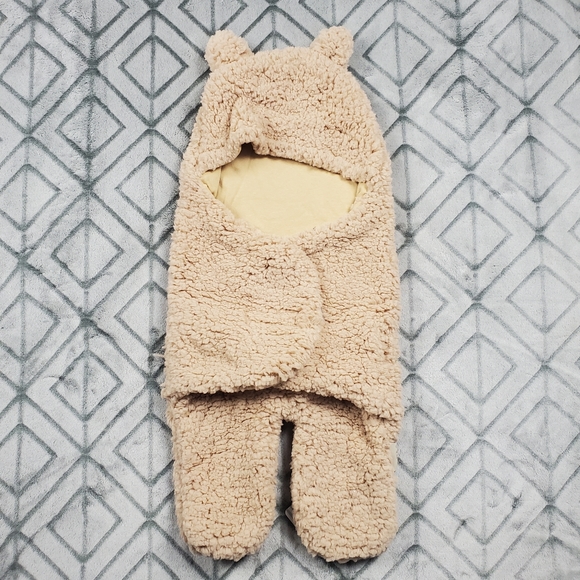 Other | Teddy Bear Plush Swaddle With Velcro Closure Size 6 Months ...